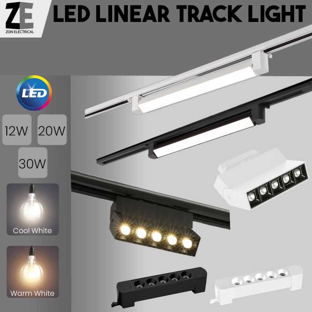 🔥NEW🔥 Linear Led Track Light 10W 20W 30W Spotlight LED 1 Meter Track ...