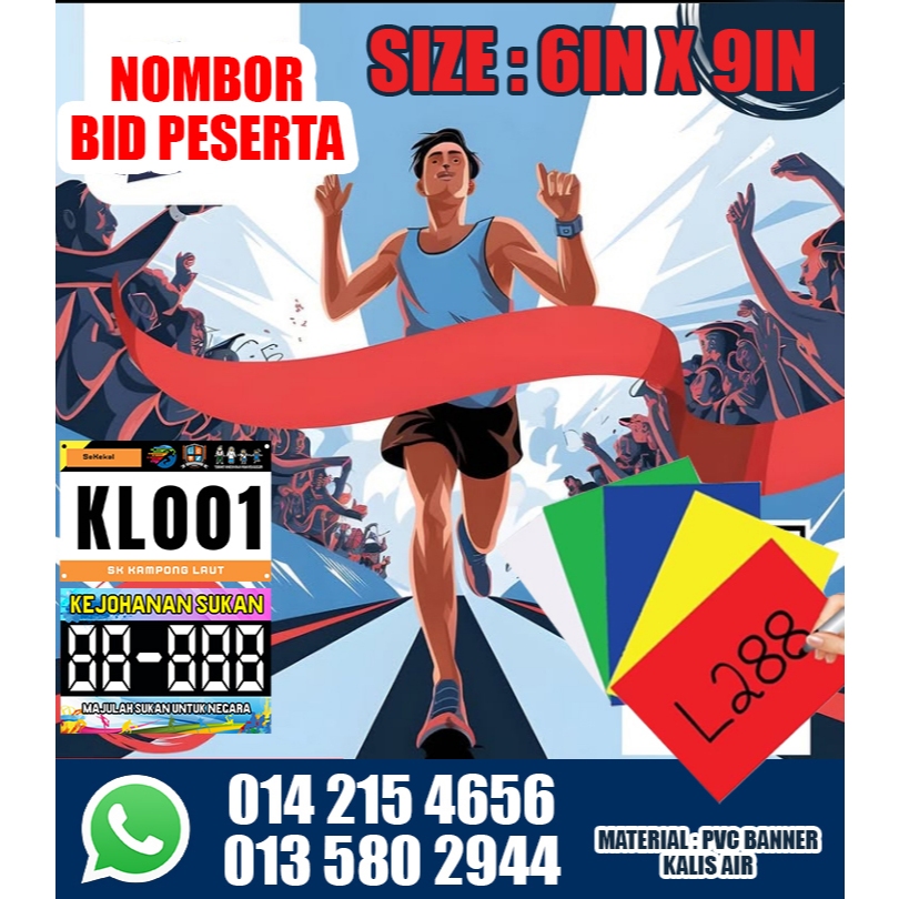 Nombor Peserta Bib Bip Acara Rentas Desa Lumba Lari Sekolah Acara Sukan ...