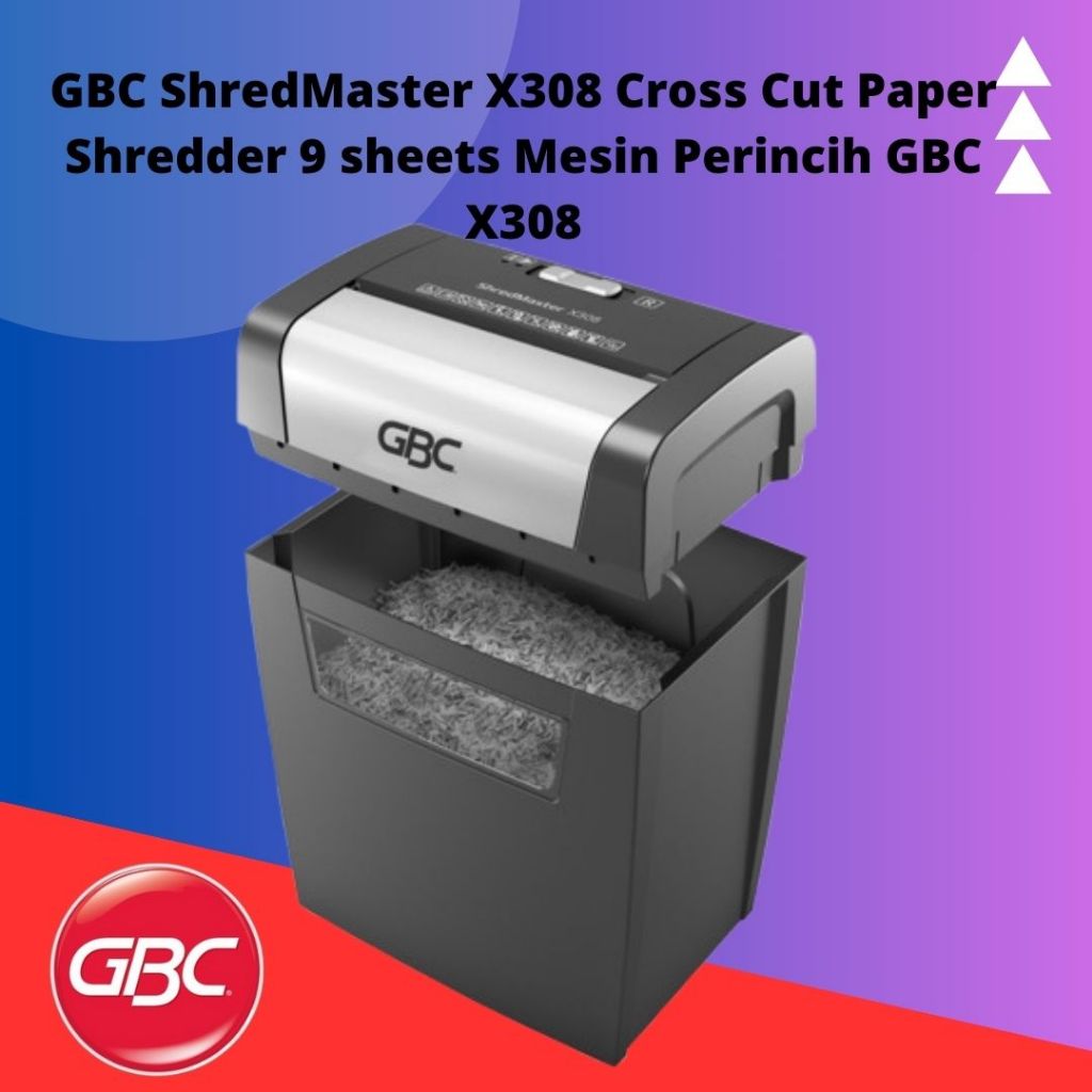 GBC ShredMaster X308 Cross Cut Paper Shredder 9 sheets Mesin Perincih GBC X308 & Shredder Oil ...