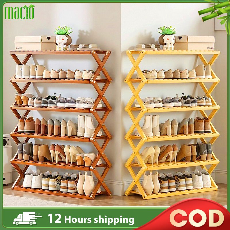 【In Stock】Bamboo Shoe Rack 3/4/5/6 Layers Rak Kasut Kayu 30+Pairs ...