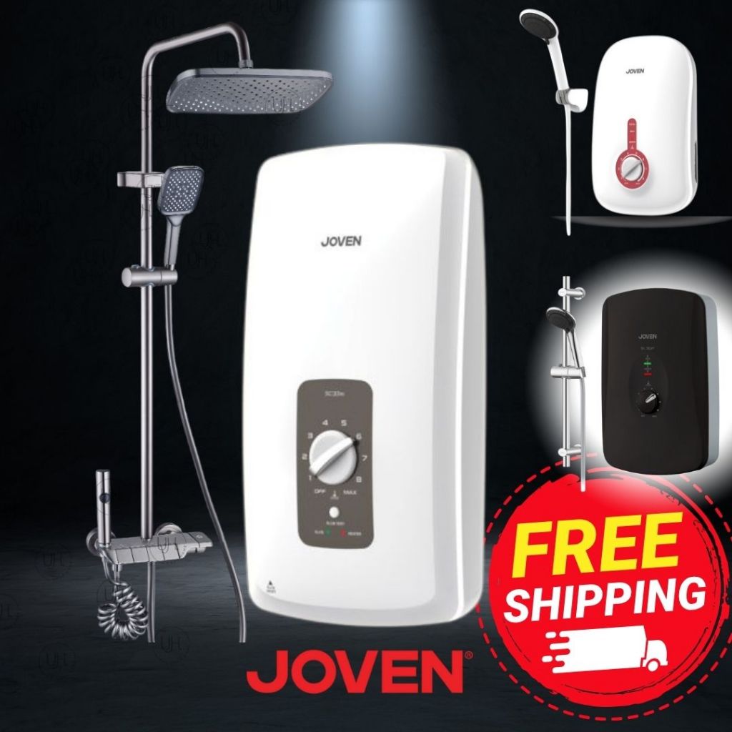 FREE SHIPPING JOVEN Water Heater Inverter DC PUMP shower set BLACK ...
