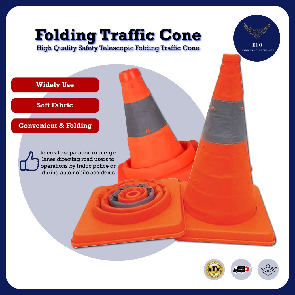 45/60CM Foldable Safety Security Traffic Cone Telescopic Foldable Road ...