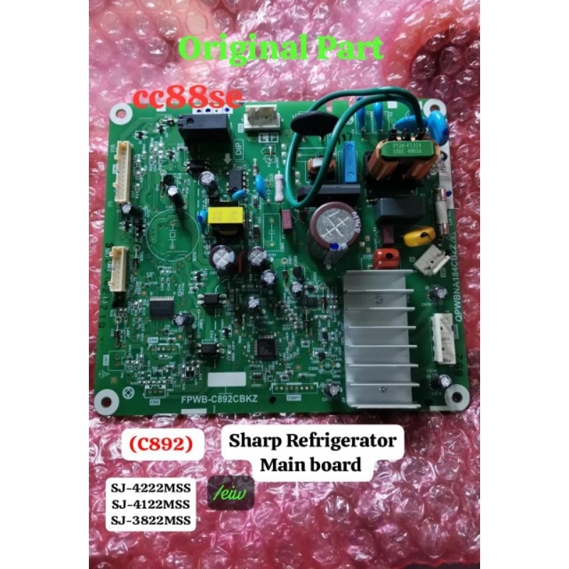 SHARP REFRIGERATOR MAIN PCB BOARD ORIGINAL PART SJ-4122M-SS SJ4122MSS ...