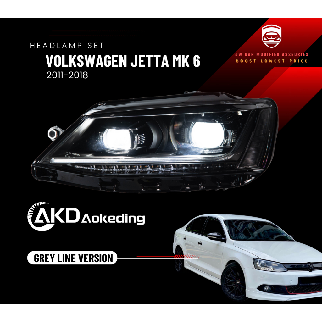 Brand AKD Volkswagen Jetta 1.4TSI Headlamp Full Set Built In Led Design ...