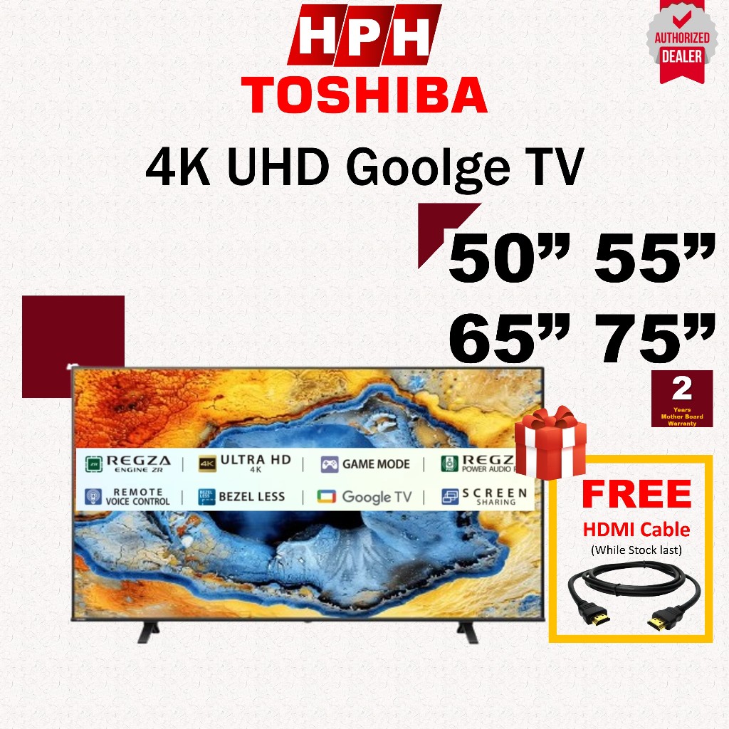 [HPH Online Store] Toshiba 4K UHD (50" / 55" / 65" / 75") Google LED TV ...