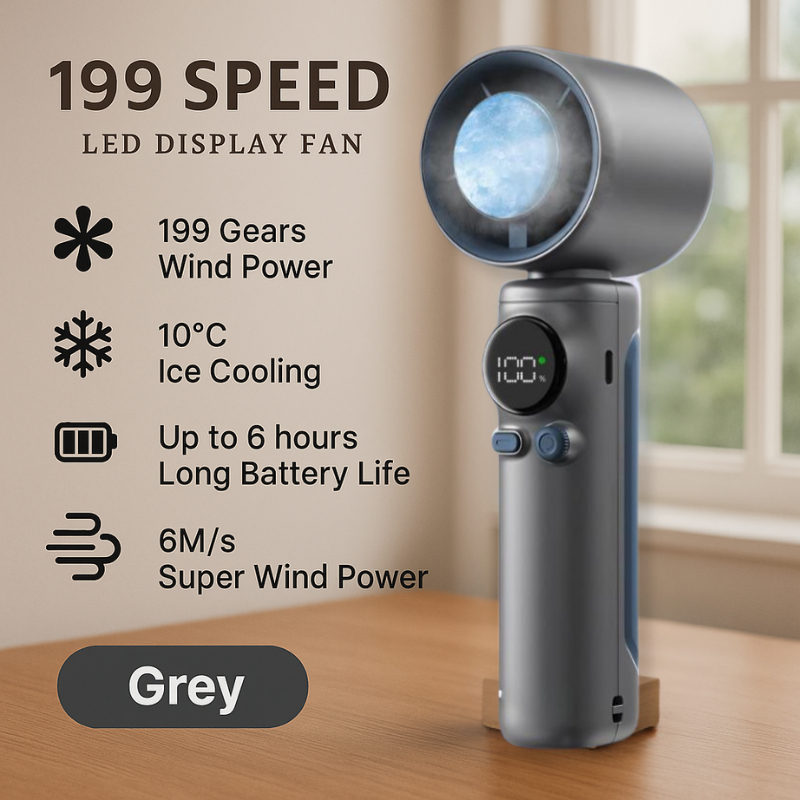 High Speed Cooling Fan 199 Gear Speed Wind USB Rechargeable Portable ...