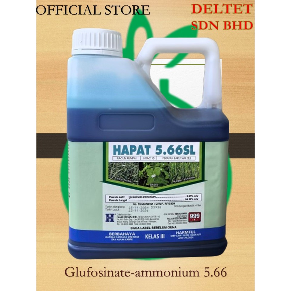 HAPAT 5.66SL- 4L -(Glufosinate-ammonium 5.66 ) /Sama Kenpat / Amas 5.66 ...