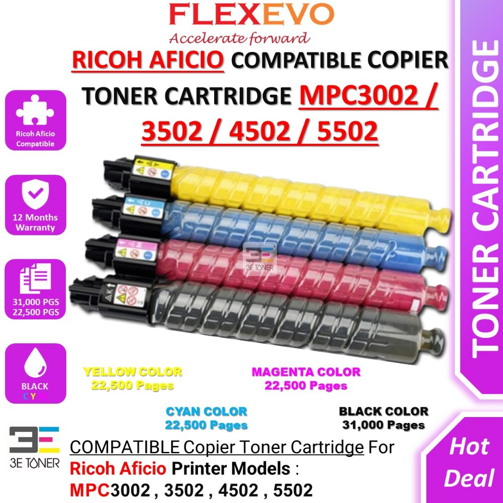 MPC3002 MPC3502 MPC4502 MPC5502 Ricoh Aficio Copier Toner Compatible ...