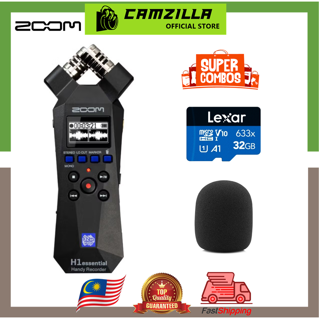 【PROMOTION】Zoom h1 H1n H1e Essential Digital Handy Recorder ( Black ) -1 YEAR WARRANTY | Shopee ...