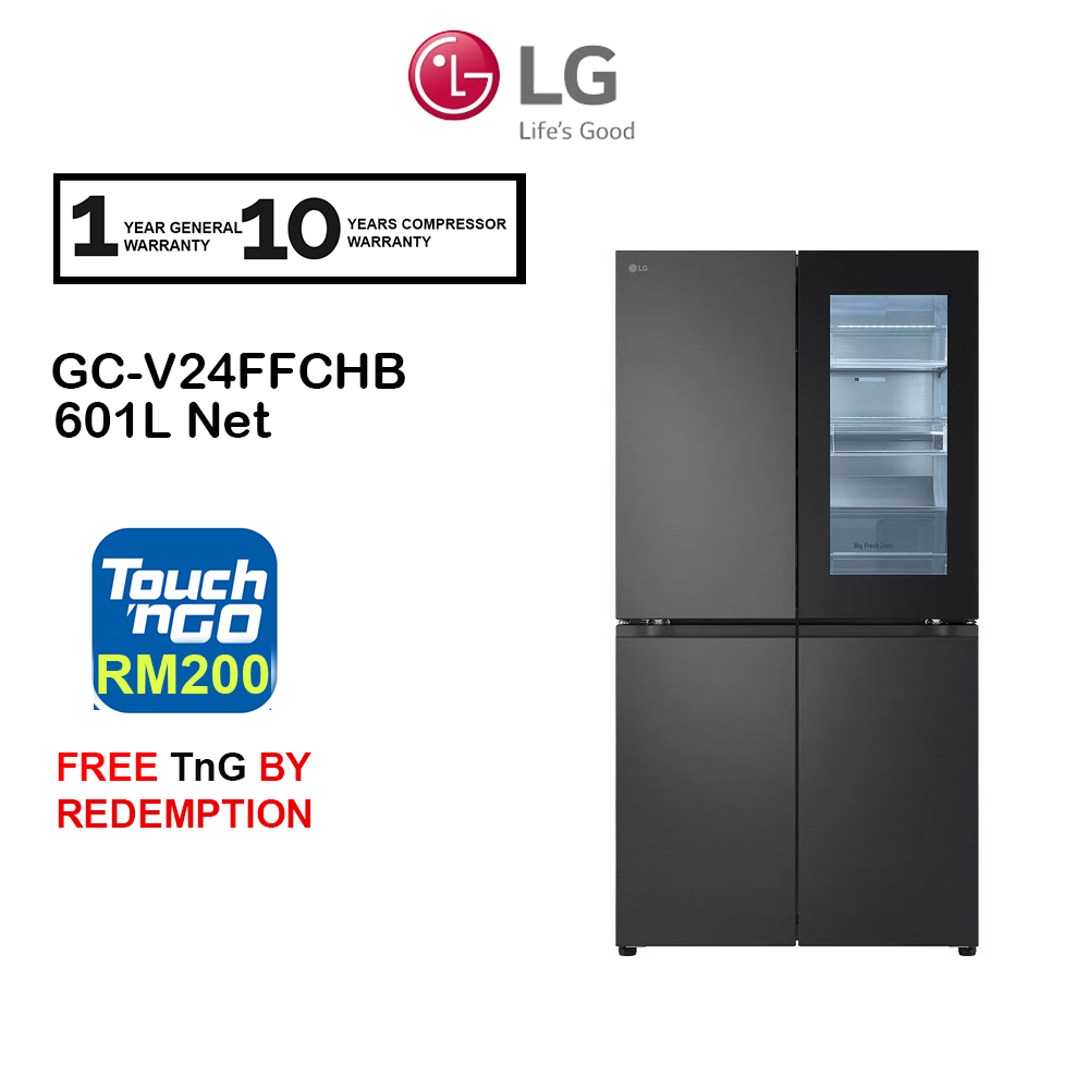 LG 431L Net GC-V22FFQMB French Door Fridge with InstaView Wifi / 601L ...