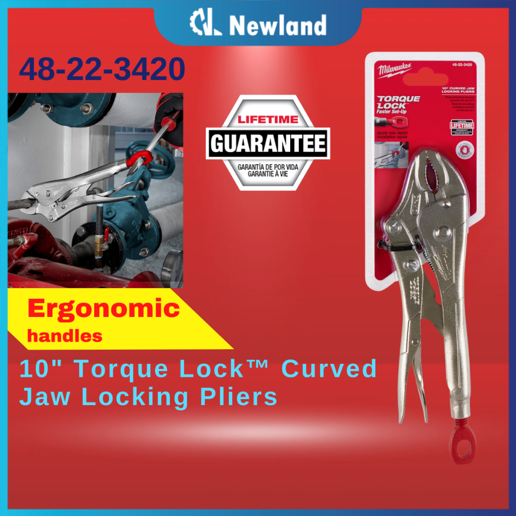 MILWAUKEE 48-22-3420 10" Torque Lock™ Curved Jaw Locking Pliers Rust ...