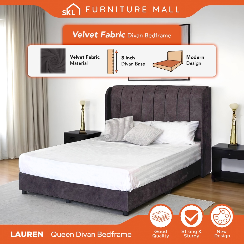 🔥FREE 2000 COINS 🔥SKL Furniture LAUREN Queen Divan Bedframe / Katil ...