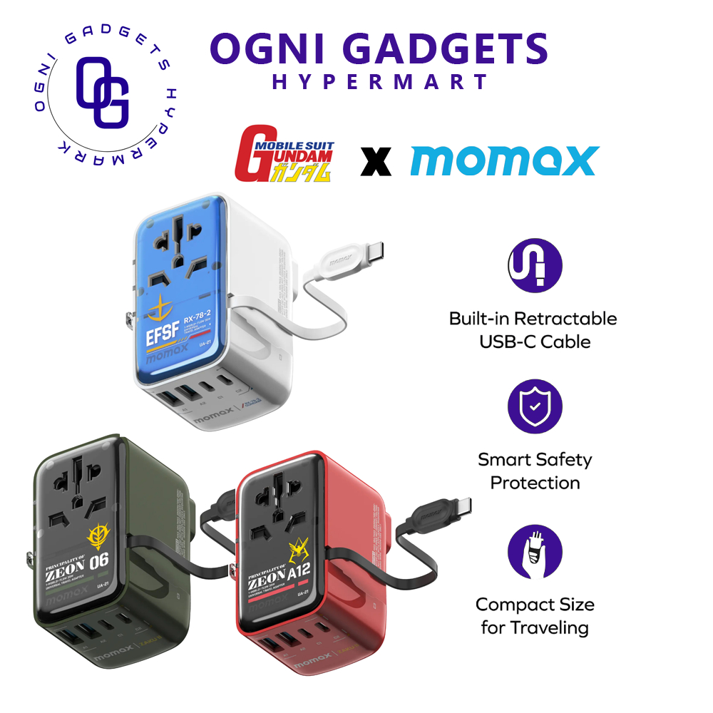 GUNDAM x Momax 1-World+ Flow 35W 4-Port Travel Charger Adapter With ...