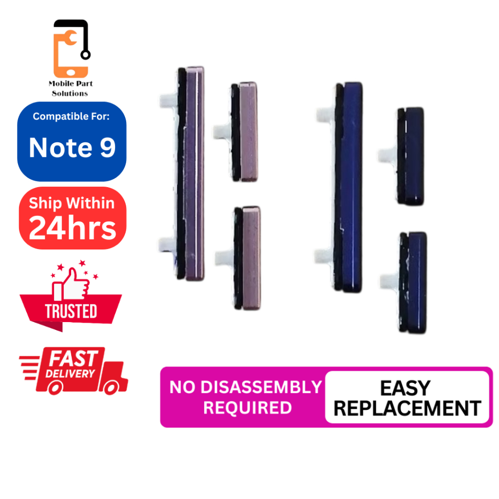 [MPS] Power & Volume Button Replacement Set (Compatible for SS Note 9 ...