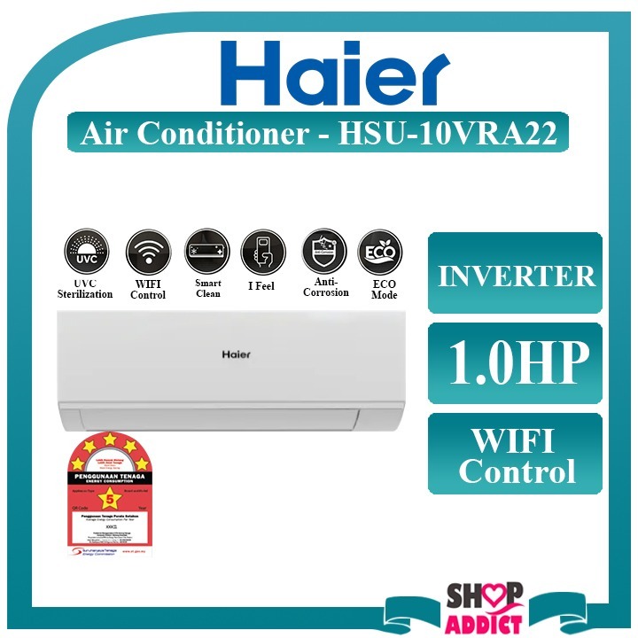 Haier R32 5-STAR Inverter Air-conditioner UV COOL SMART Inverter Aircond Penghawa Dingin Wifi ...