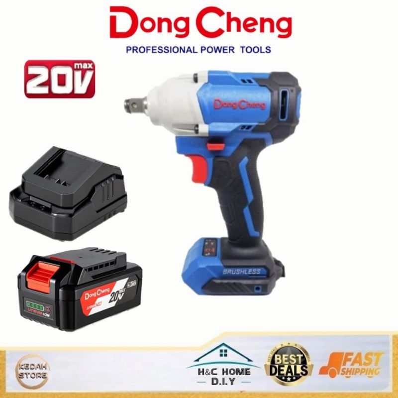 Dongcheng 20V Cordless Hammer Drill Brushless 4.0AH Battery Power Tools ...