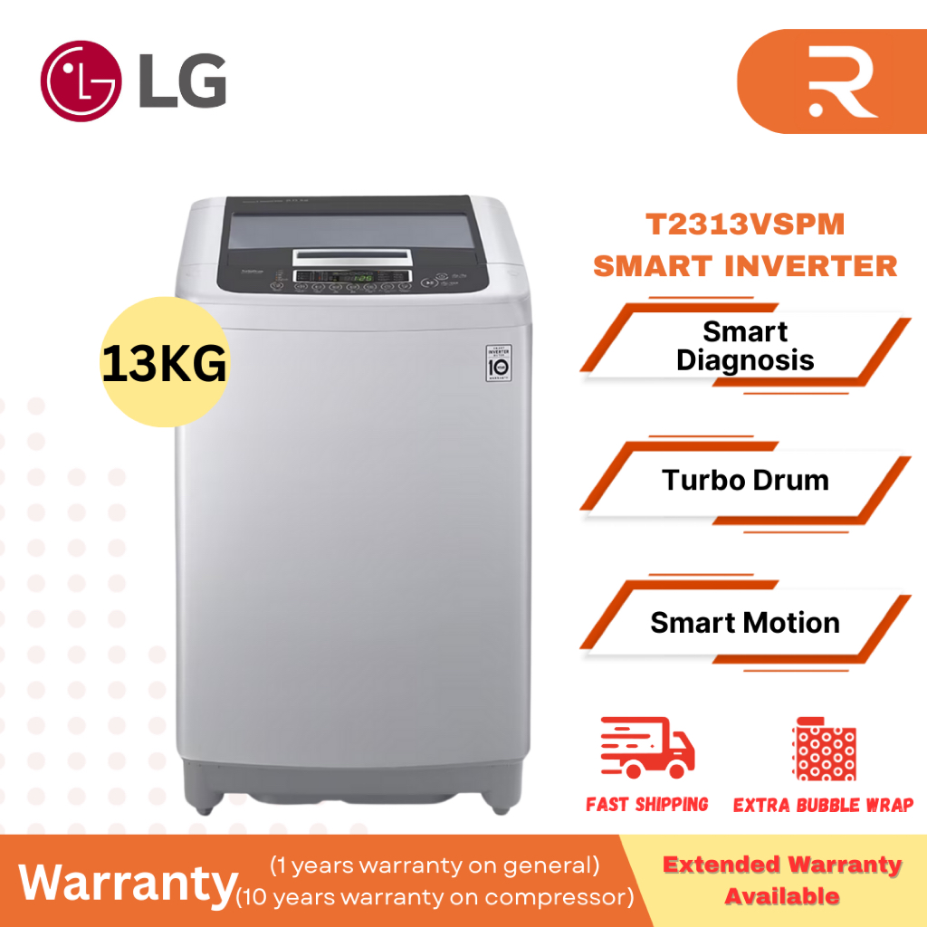 LG 13kg Smart Inverter Top Load Washer T2313VSPM | Shopee Malaysia