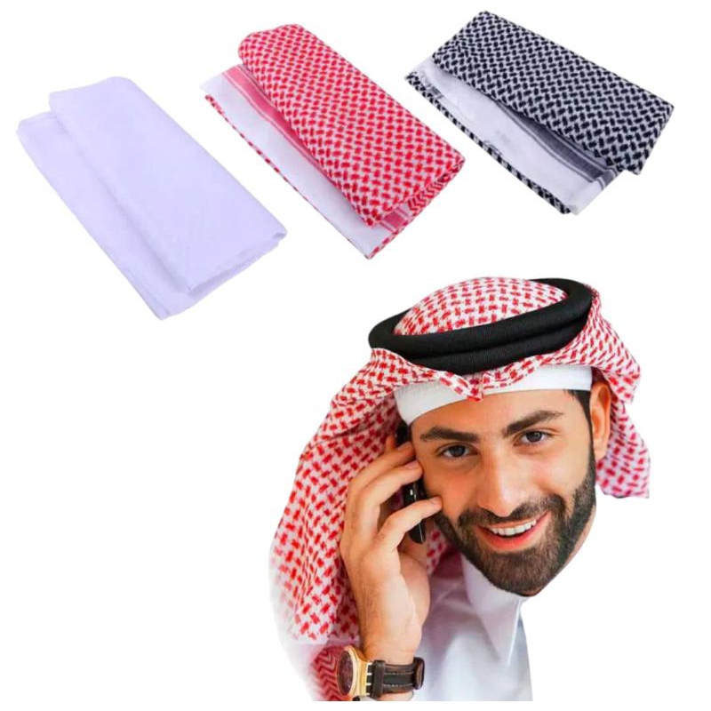 Kain Lumbut Serban Malaki Sunnah Saudi Arabia Saiz 55×55 - Hitam, Putih ...