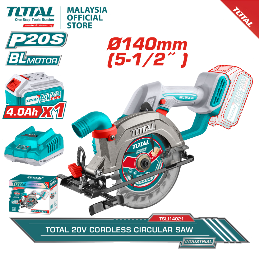 Total 20V 140Mm P20S Brushless Cordless Circular Saw (Free 140Mm Blade ...
