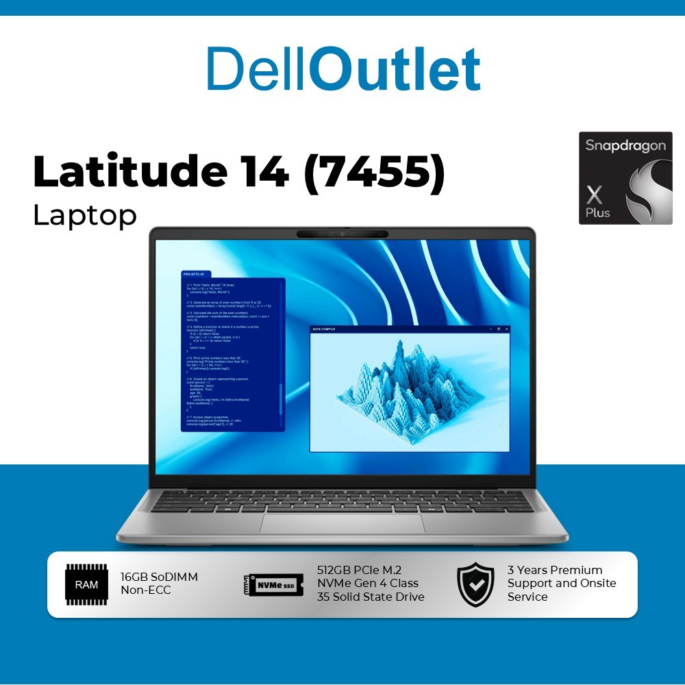Dell Latitude 14 7455 Laptop (Snapdragon X Plus X1P-64-100 | 16GB RAM ...