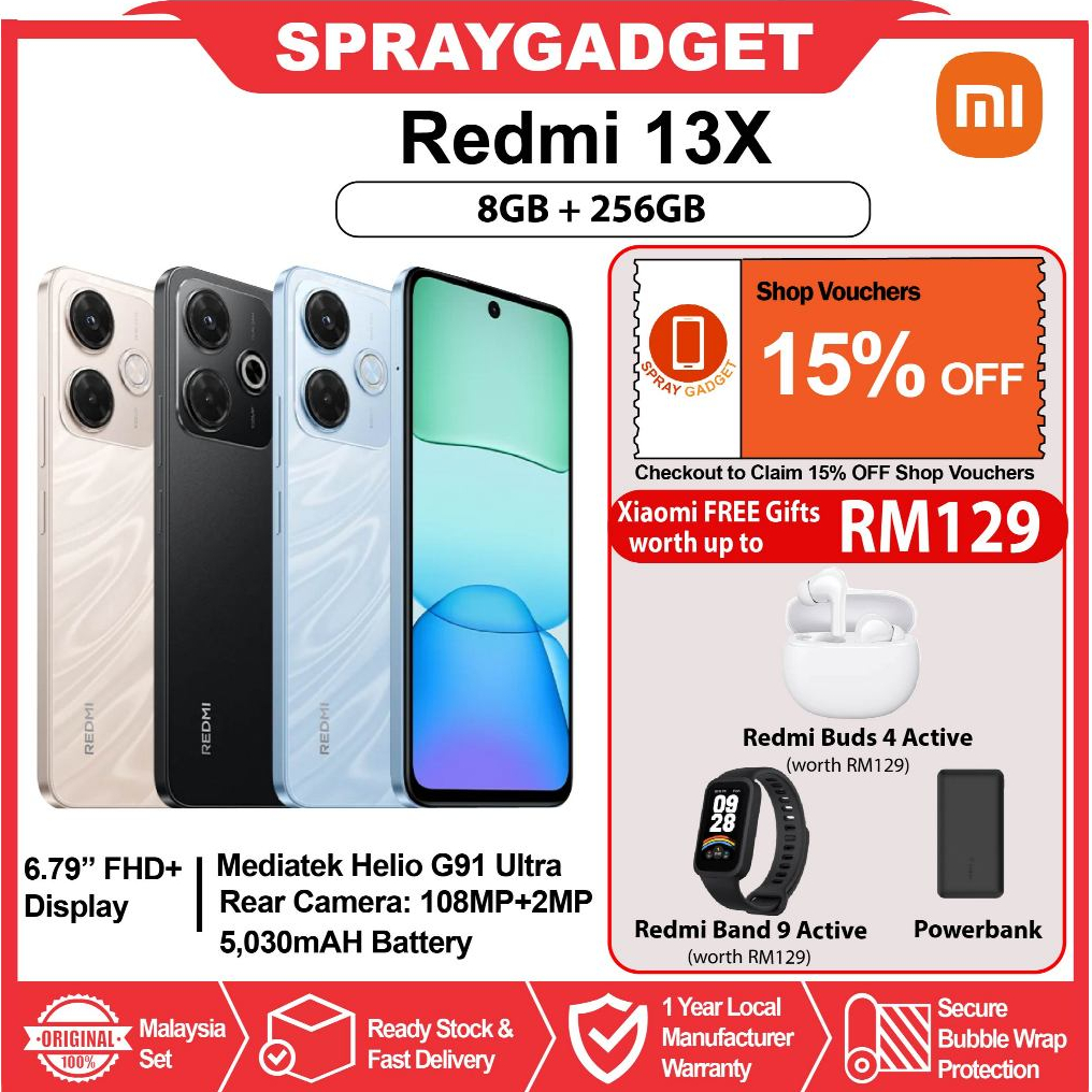 [NEW] Redmi 13X (8GB+256GB) l 108MP Super Clear Camera l 33W Fast ...