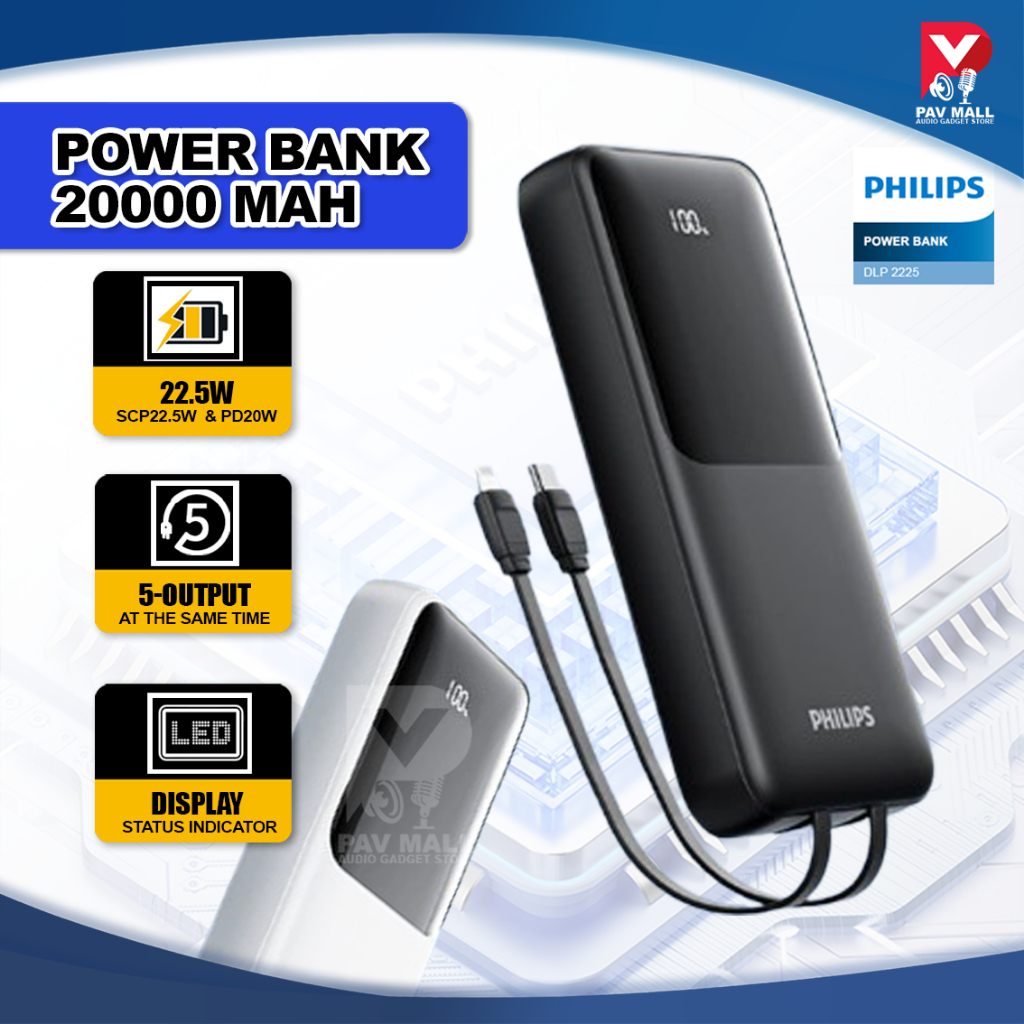 PHILIPS 20000mAh Powerbank 22.5W | PD20W SCP Fast Charging | 5 Output ...