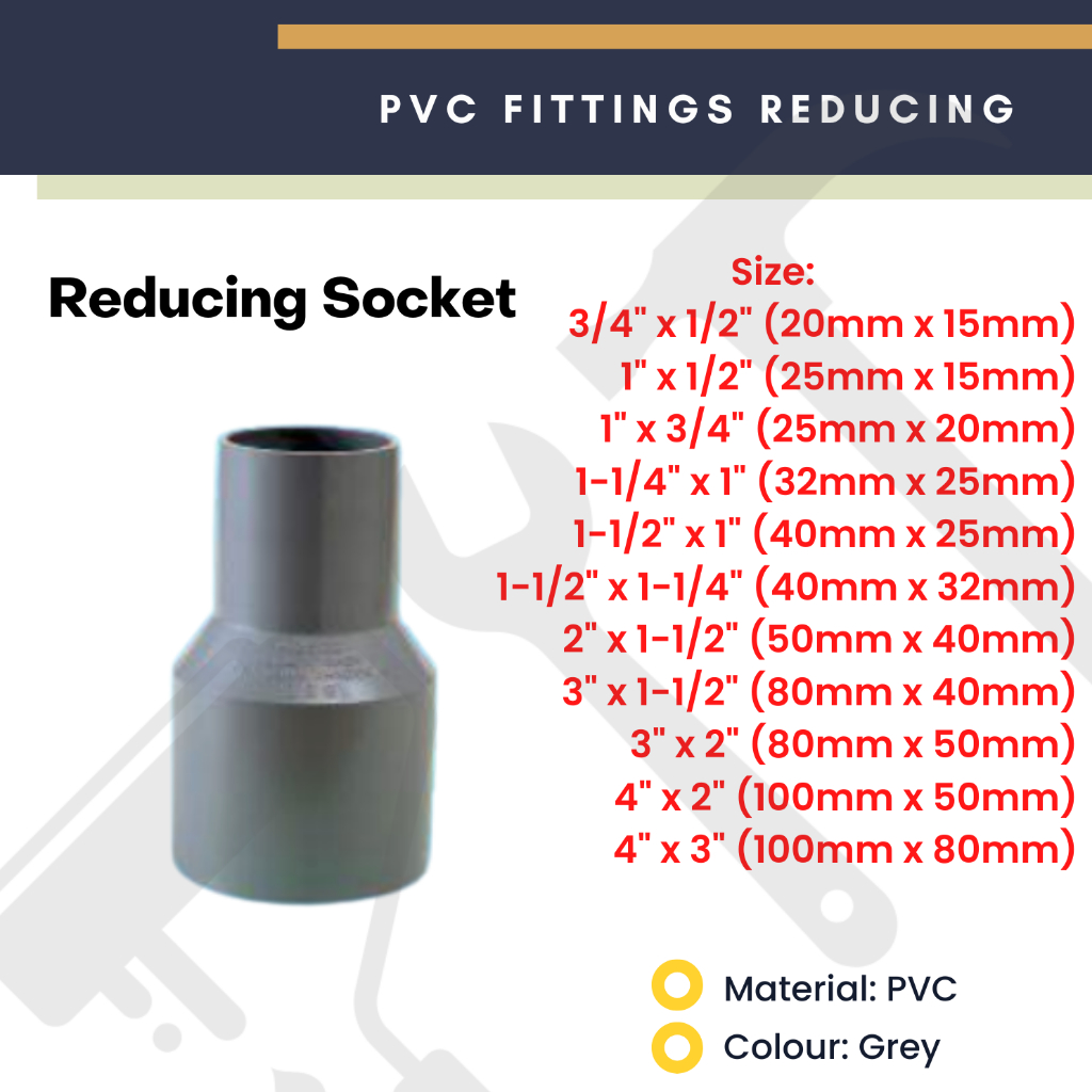 PVC Reducing Socket | Paip Kelabu | Reducing Fitting | Penyambung Paip ...