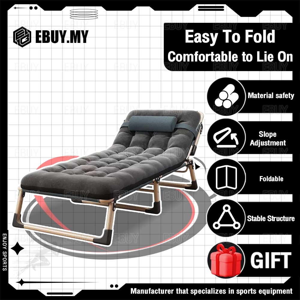 【1 Years Warranty】Folding Bed Premium Foldable Lazy Chair Folding Lazy ...