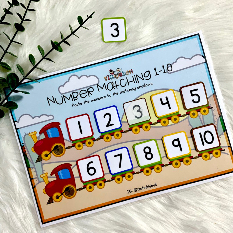 Number Matching 1-10 -A4 Velcro laminated activity | Shopee Malaysia