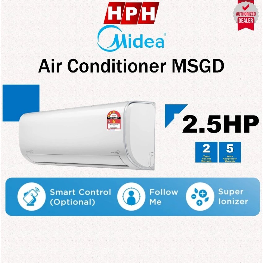 Midea R32 (1.0hp / 1.5hp / 2.0hp / 2.5hp) Air Conditioner MSGD-09CRN8 MSGD-12CRN8 Aircond ...