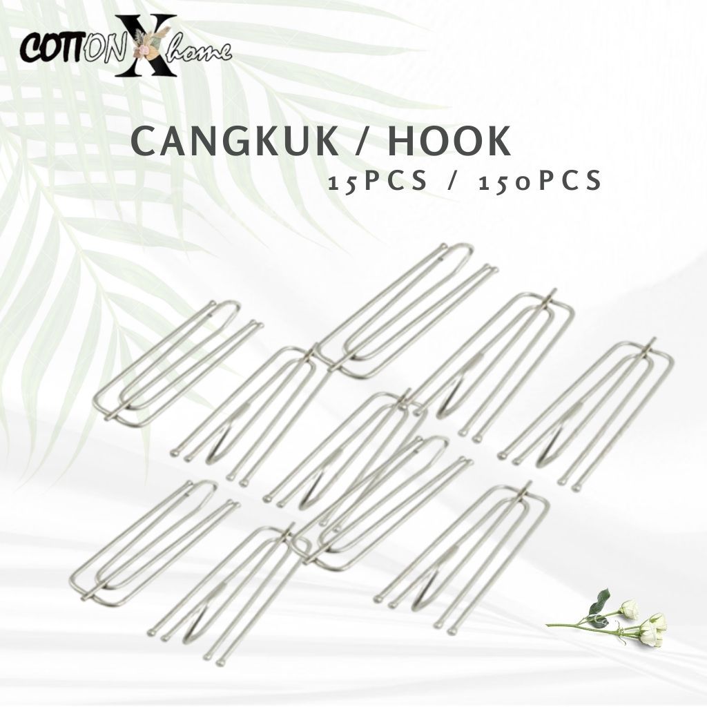 #46 15PCS PER PACK & 150PCS PER BOX Cangkuk Langsir/Curtain Hook/Rail ...