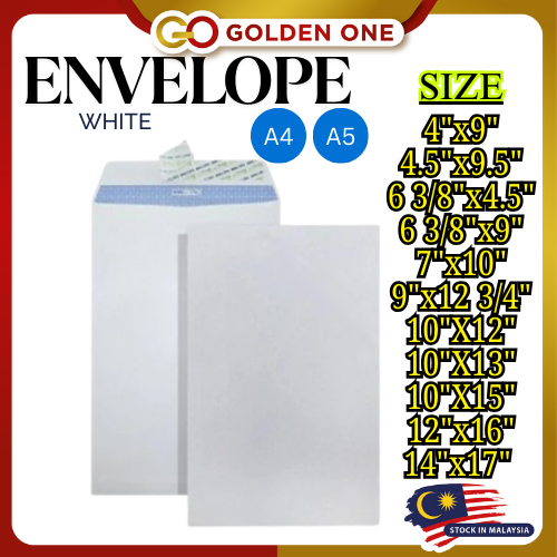 【1BOX=250PCS/500PCS ! ! !】LION FILE WHITE ENVELOPE 4X9 / 6 3/8x4.5 / 4 ...