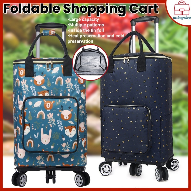 Tasbag-Foldable Shopping Trolley Waterproof Shopping Cart Trollies ...