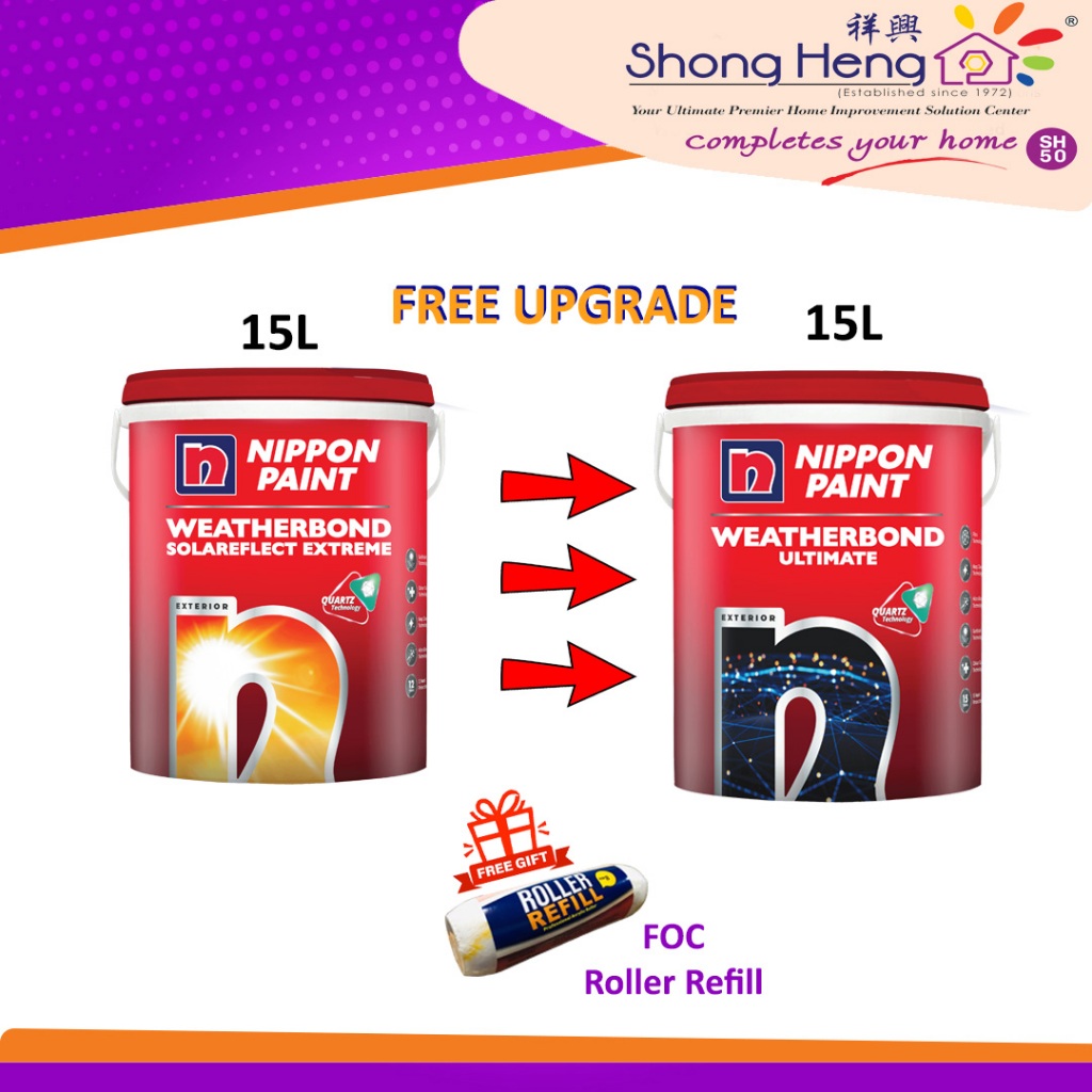 15L Nippon Paint Weatherbond Solareflect Extreme FREE UPGRADE to ...