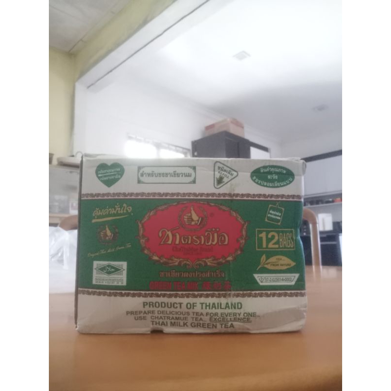 (BOX/ 12 PACKET/Sedozen/1 Dozen) ChaTraMue Brand Thai Green tea ...