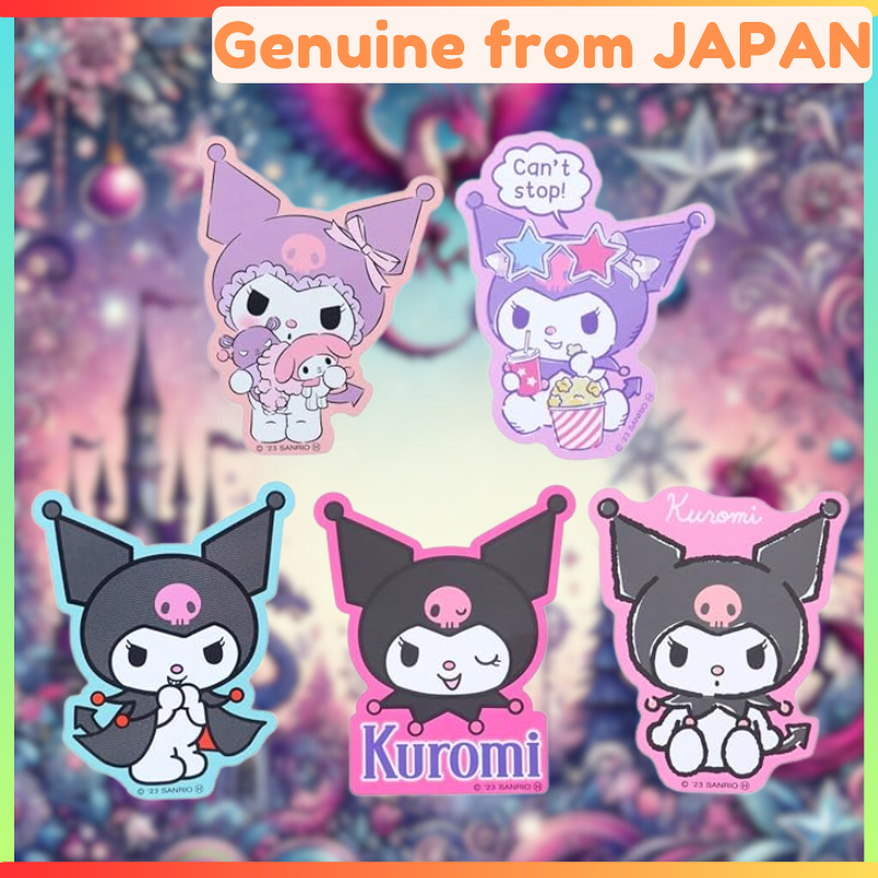 Kuromi Die-Cut Vinyl Sticker Set (5 Types: Plush Toy, Popcorn, Cape ...