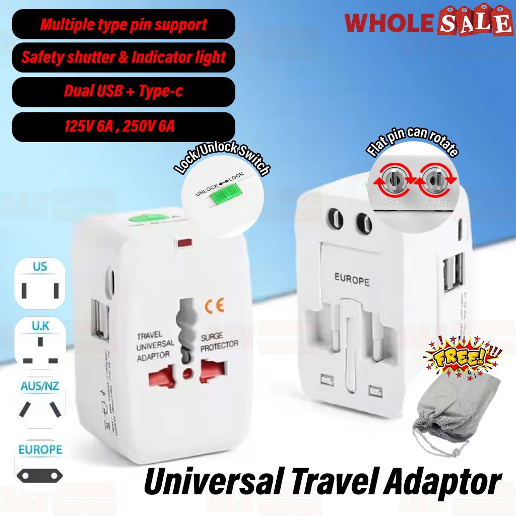 Universal All-In-One Adapter Non-Single Dual USB Dual USB With Type-c ...