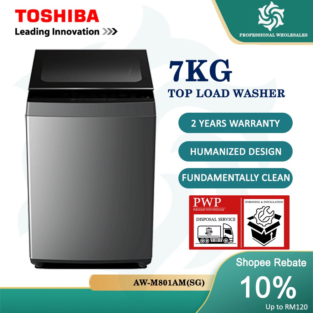 TOSHIBA Fully Auto Top Load (7KG/ 8KG/ 10.5KG/ 12KG/ 13KG/ 14KG/ 16KG/ 17KG) Washing Machine ...