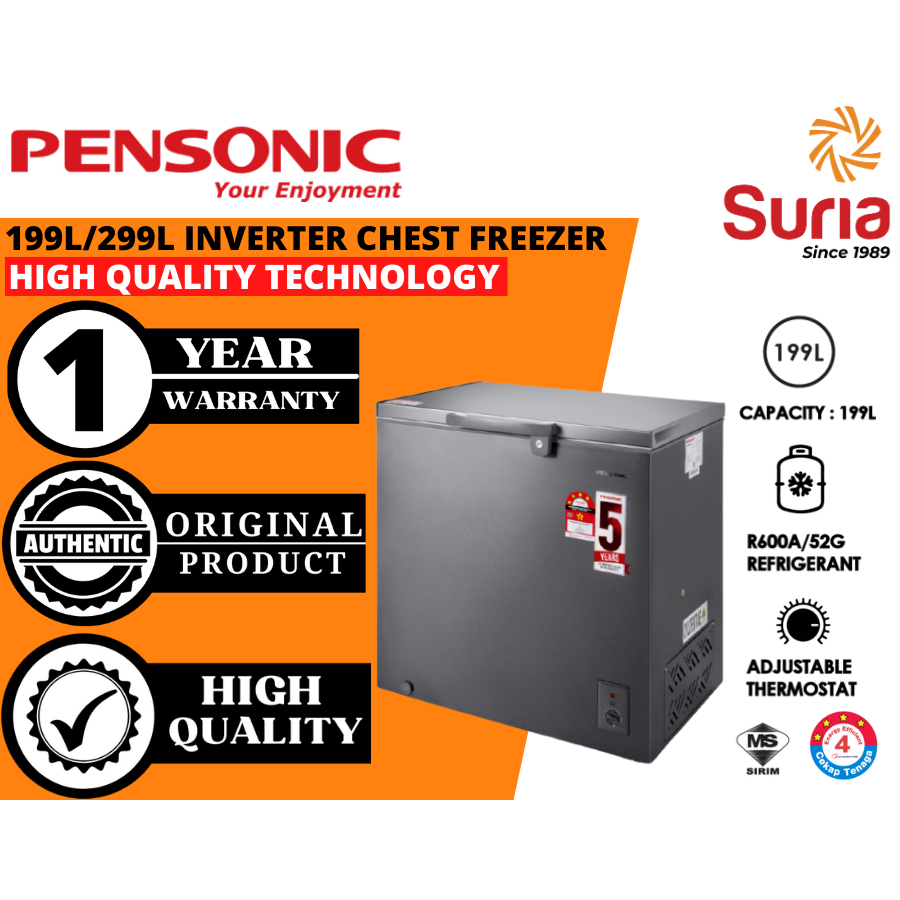 (Free Delivery Kedah,Penang & Perlis)Pensonic 199L/299L Inverter Glass ...
