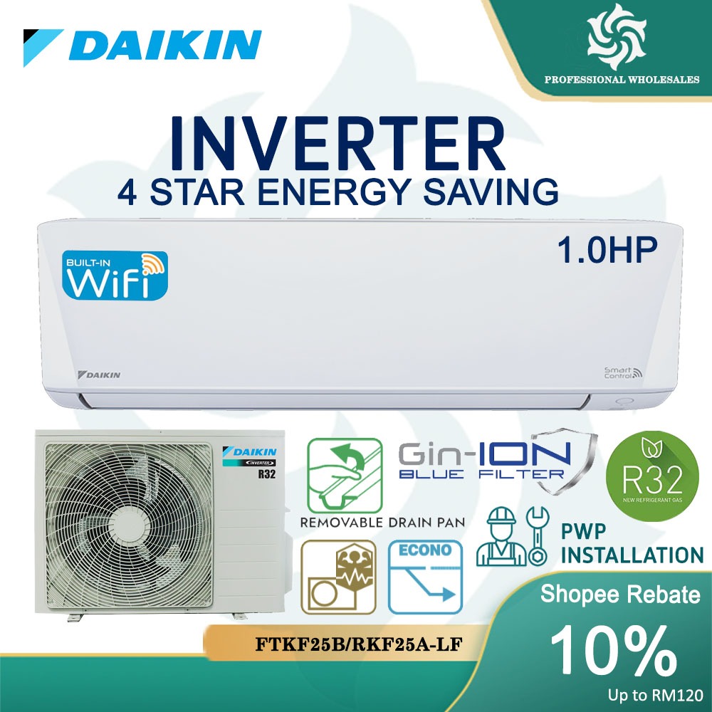 Daikin 1HP-3.0HP R32 Standard Inverter Air Conditioner FTKF/ FTKE/ FTKP Series | Shopee Malaysia
