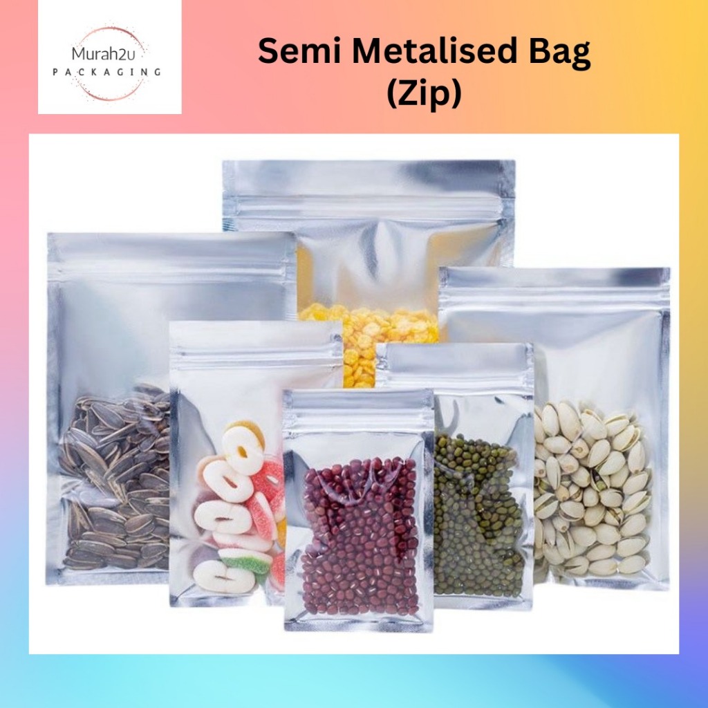 50pcs Aluminium Foil Zip lock Bag / Aluminium Flat Zip lock Bag / Semi ...