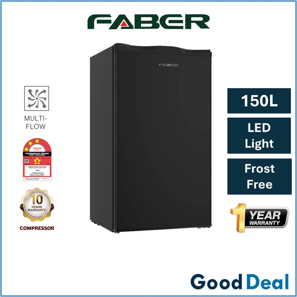 Faber LUSSO 151BK 150L Single Door Refrigerator Peti Sejuk Fridge ...