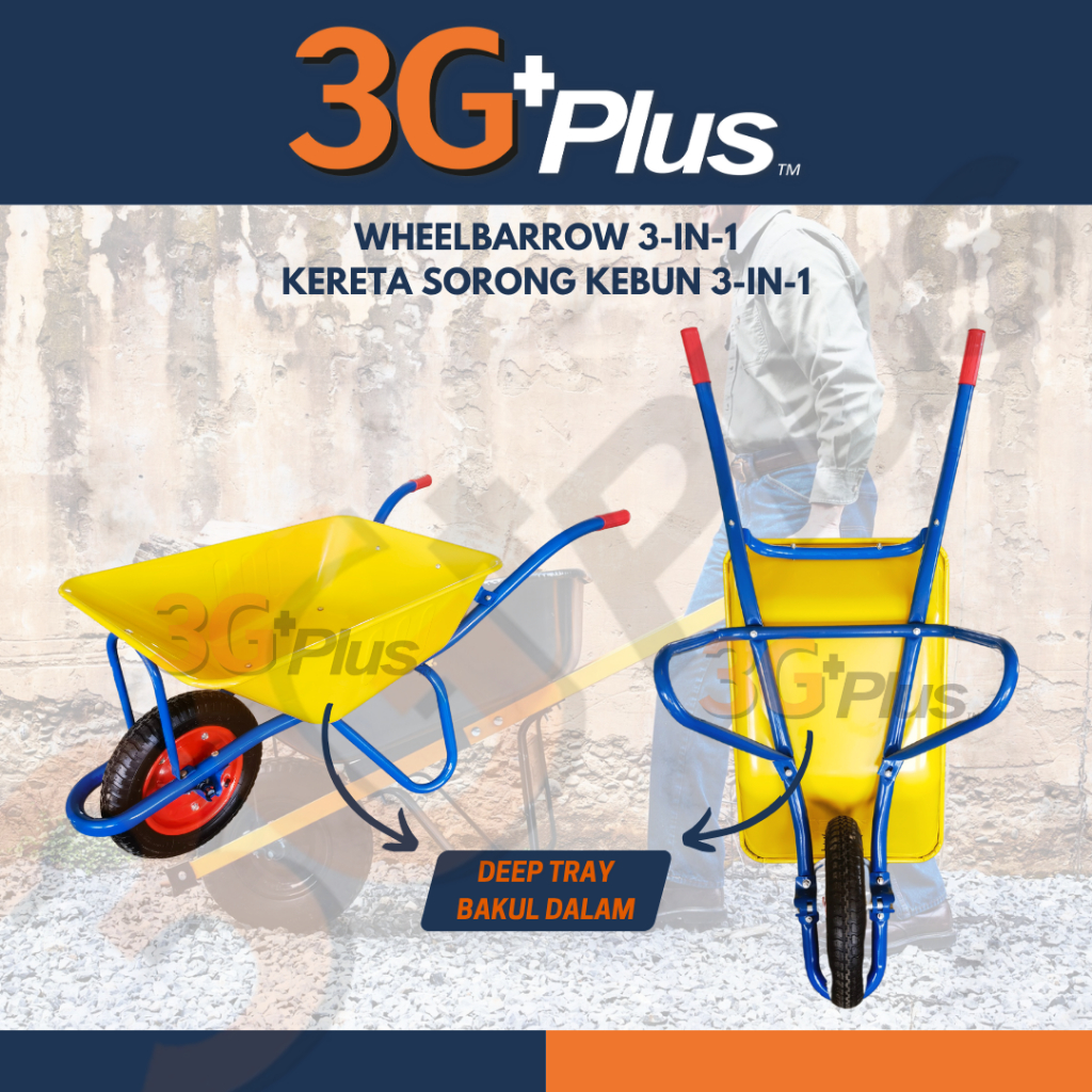 *SIAP PASANG* High Quality Wheelbarrow 3in1 Kereta Sorong Kebun 3in1 ...