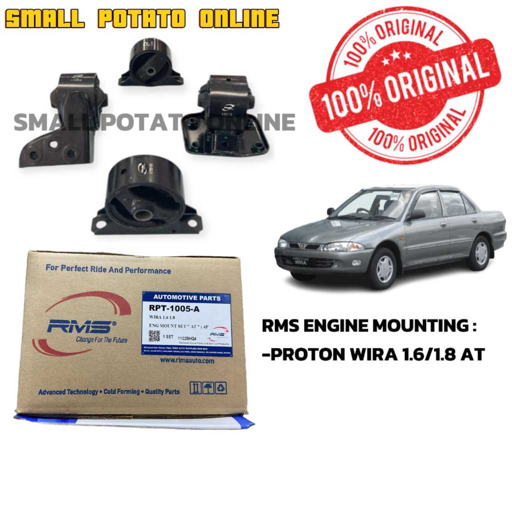 [100% GENUINE]RMS ENGINE MOUNTING SET PROTON WIRA 1.6/1.8 AT | Shopee Malaysia