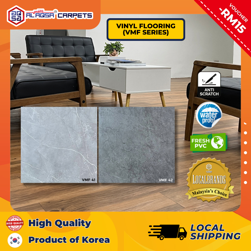 Aqsa Lantai Vinyl Tiles Kalis Air VMF Series Tebal 2.8mm Compressed PVC ...
