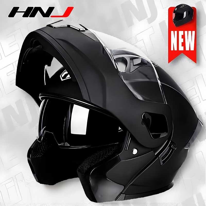 HNJ Flip Up Helmet Motor Motorcycle Double Visor Modular Full Face ...