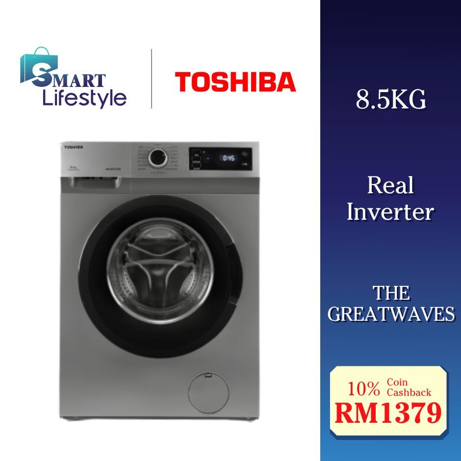 TOSHIBA FRONT LOAD REAL INVERTER WASHER (8.5KG) TW-BH95S2M(SK) | Shopee Malaysia