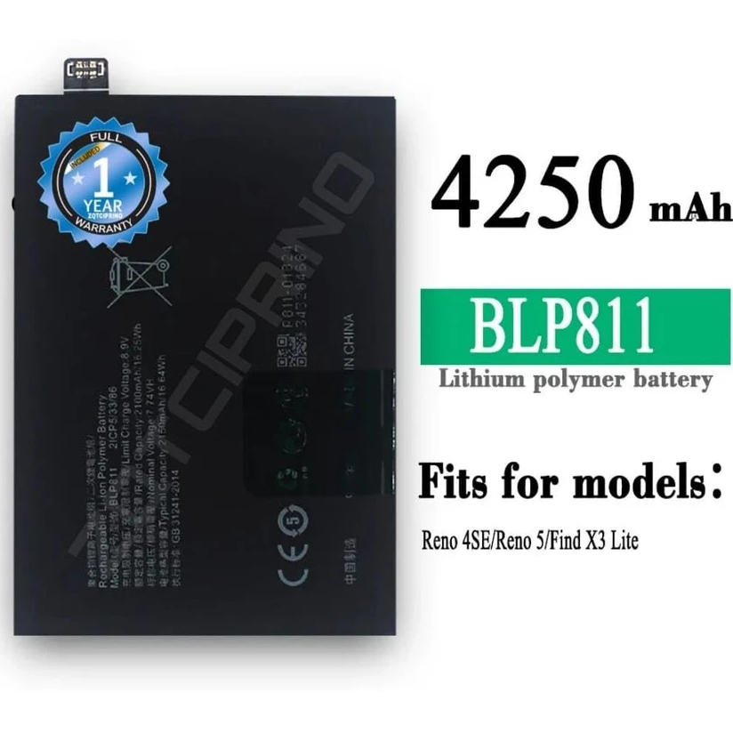 Reno5 5G CPH2145 Reno4 SE PEGM00 PEGT00 BLP811 4se Reno 5 4 4300mAh ...
