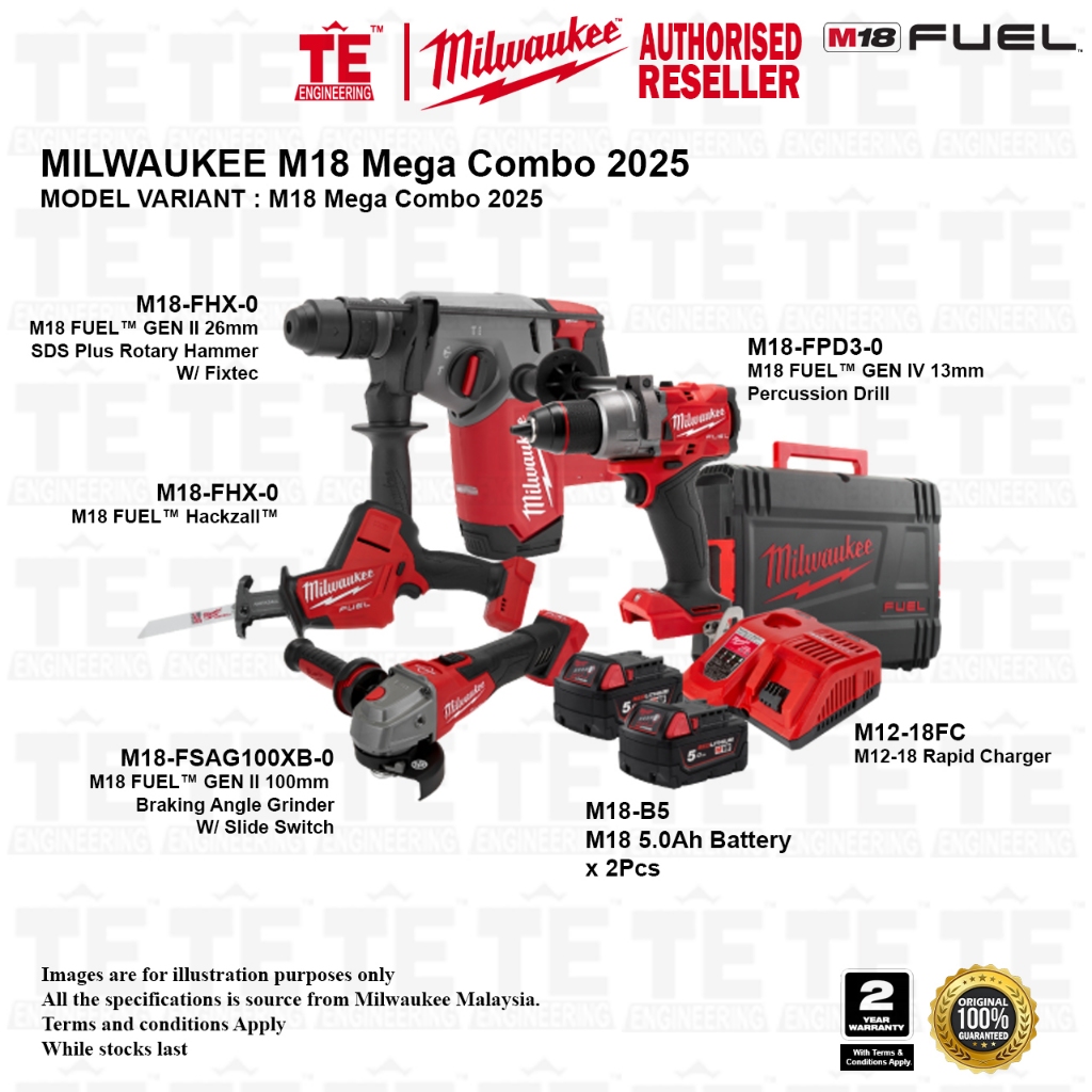 MILWAUKEE M18 Mega Combo 2025 RM3888 | Shopee Malaysia