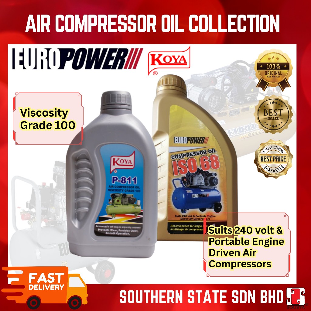 KOYA / EUROPOWER / EUROX Compressor Oil Collection | ISO 68 Compressor Oil | P-811 Air ...